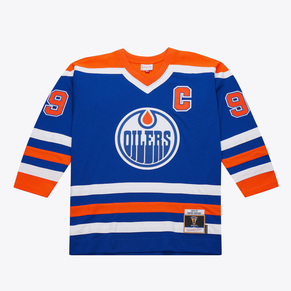 Men's Wayne Gretzky Edmonton Oilers 1986-87 Blue Power Pl...